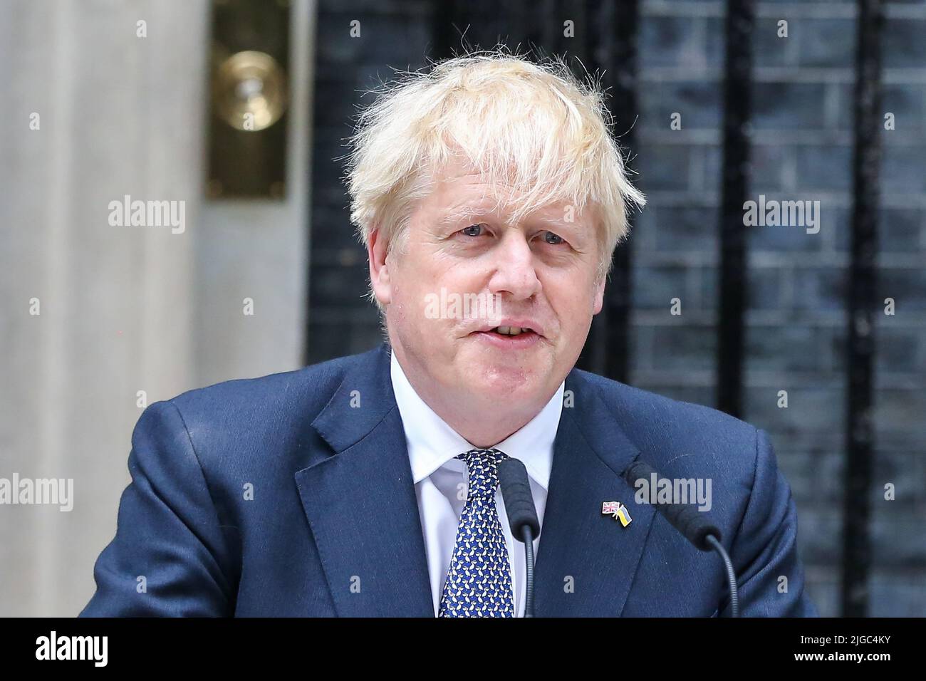 London, UK. 07th July, 2022. British Prime Minister Boris Johnson makes ...