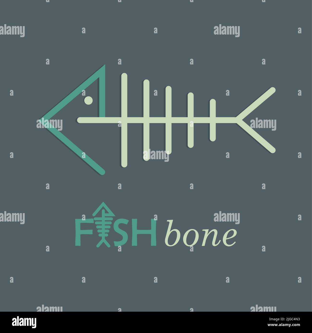 simple fishbone logo icon design in stripes vector symbol. design ...