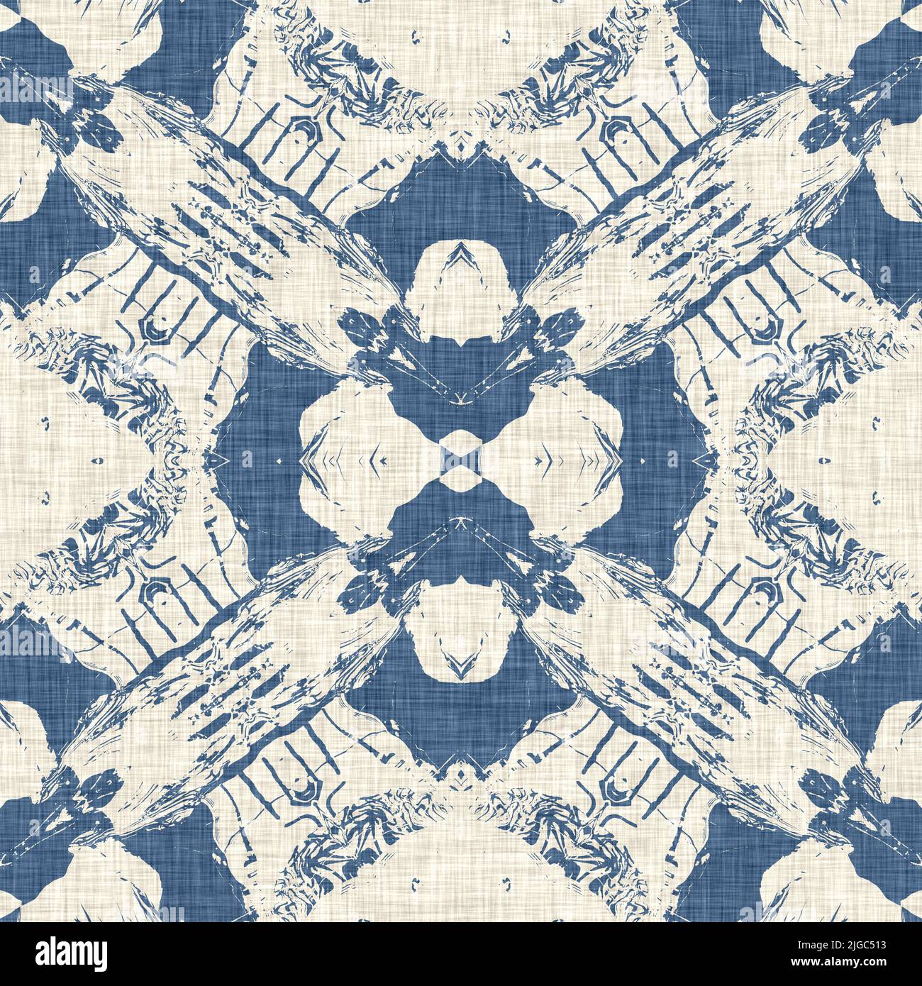 French blue quilt printed fabric pattern for shabby chic home decor ...