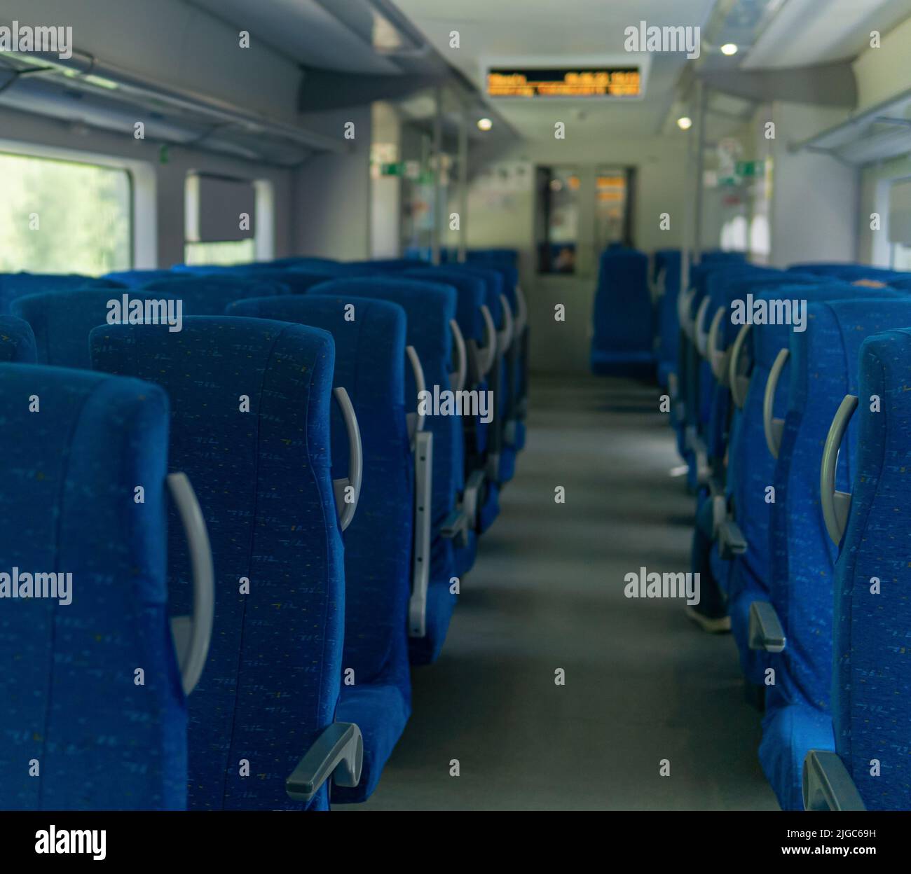 interior of commuter passenger train car Stock Photo - Alamy
