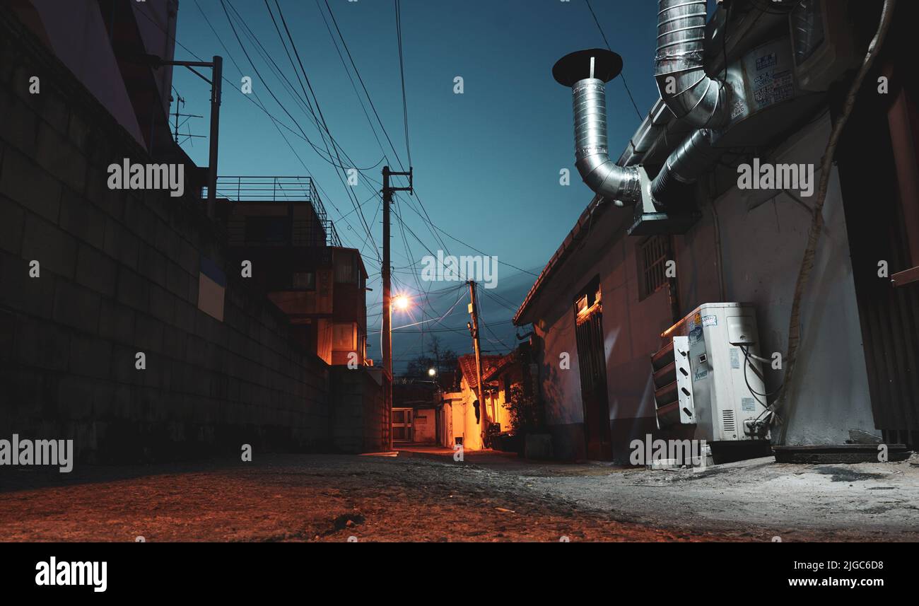 Seoul Alley Scenery in the Evening Time Stock Photo - Alamy