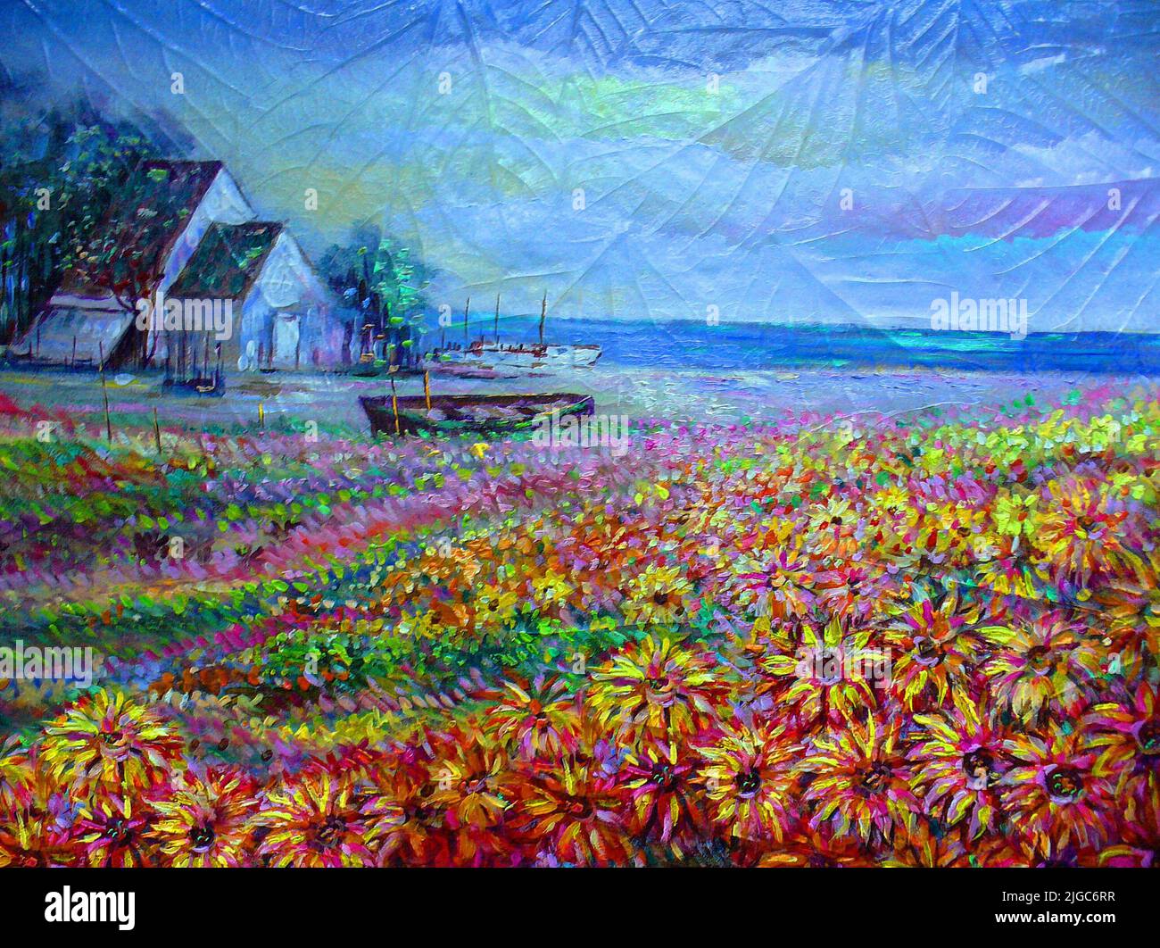 Art painting oil color flower , backgrounds for design , flower , flora ...