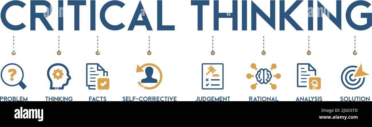 Critical thinking banner web icon vector illustration concept for the ...