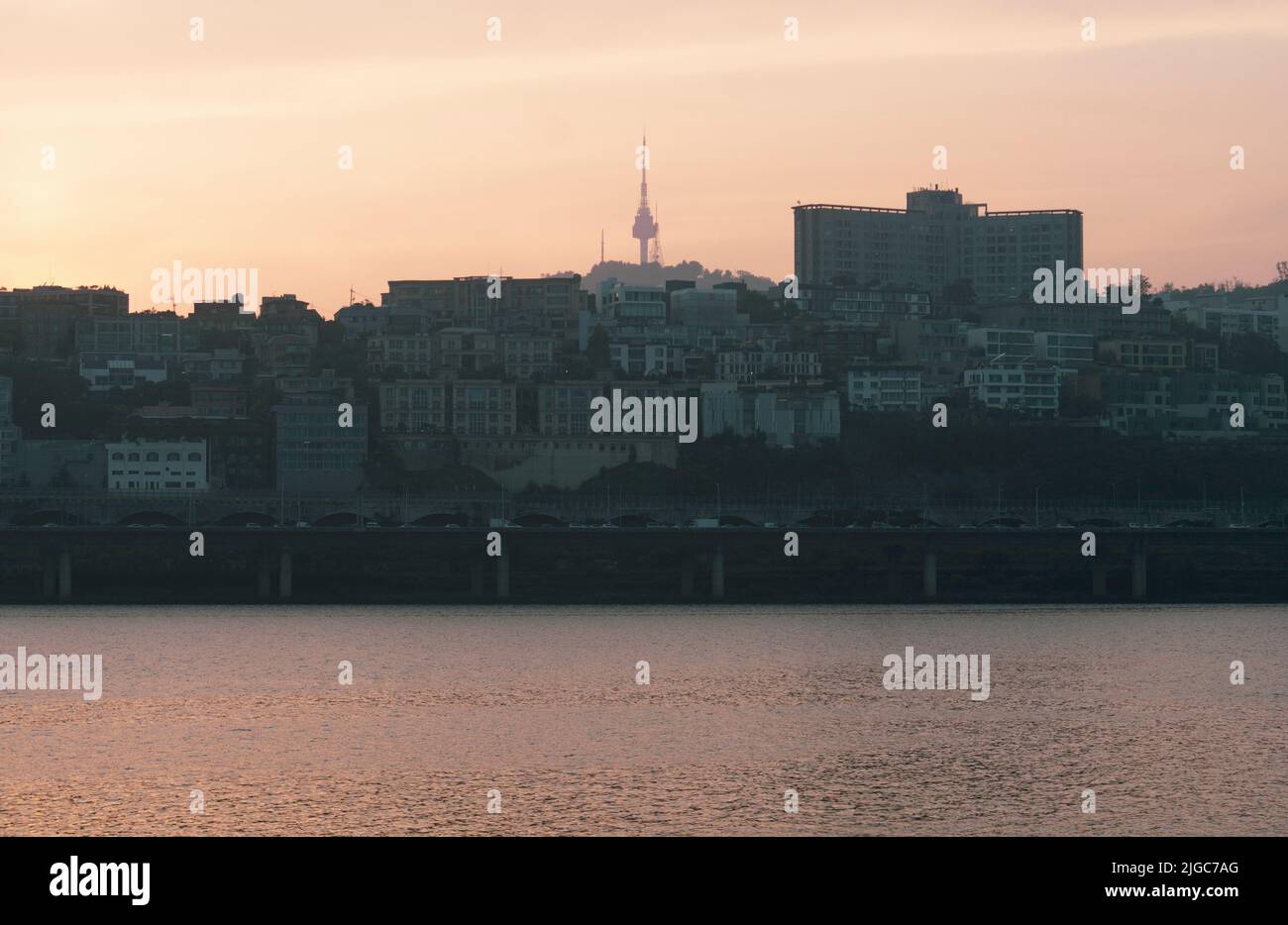 Sunset scenery of the Han River in Seoul, Korea Stock Photo - Alamy