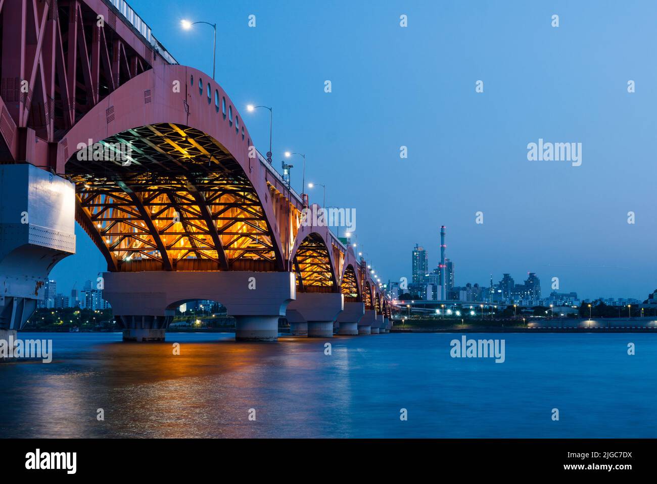 The night view of Seongsan Bridge Stock Photo - Alamy