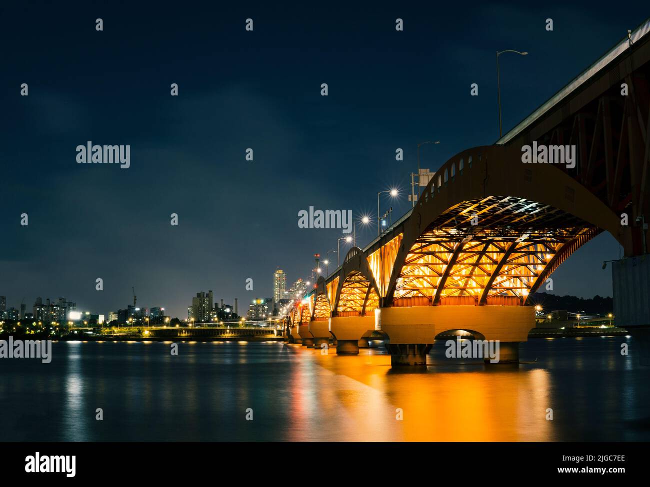The night view of Seongsan Bridge Stock Photo - Alamy