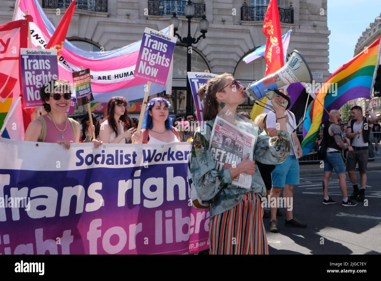 London, UK, 9th July, 2022. Thousands of trans rights activists and ...