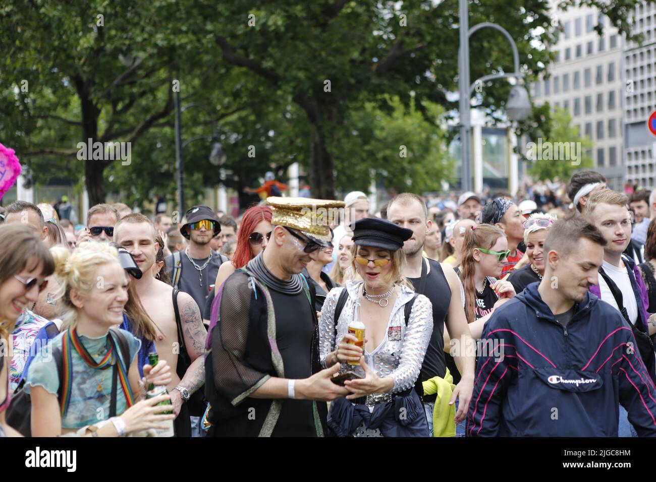 07/09/2022, Berlin, Germany. Techno parade "Rave the Planet" under the ...