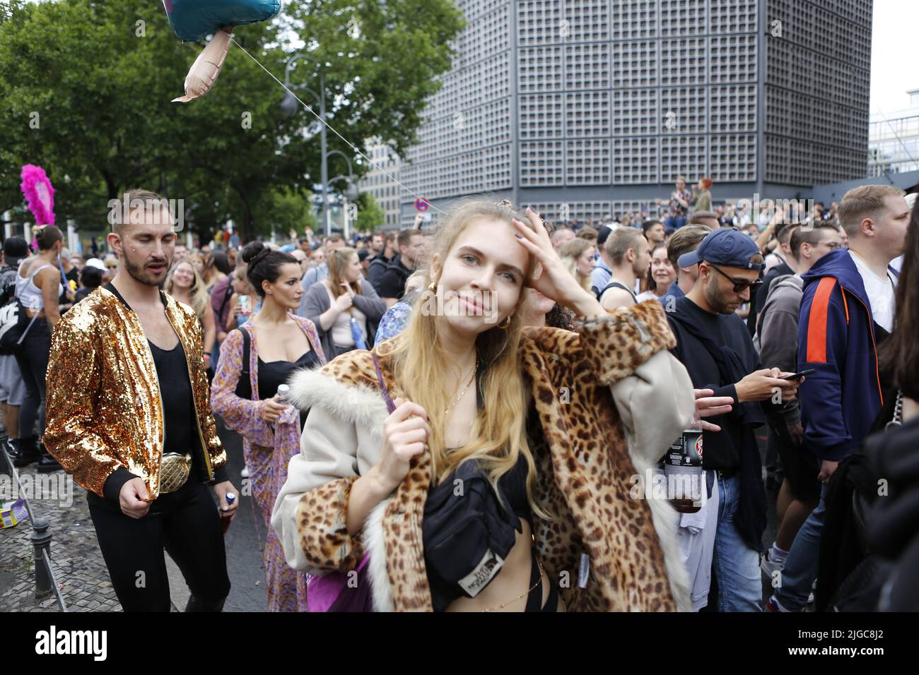 07/09/2022, Berlin, Germany. Techno parade "Rave the Planet" under the ...