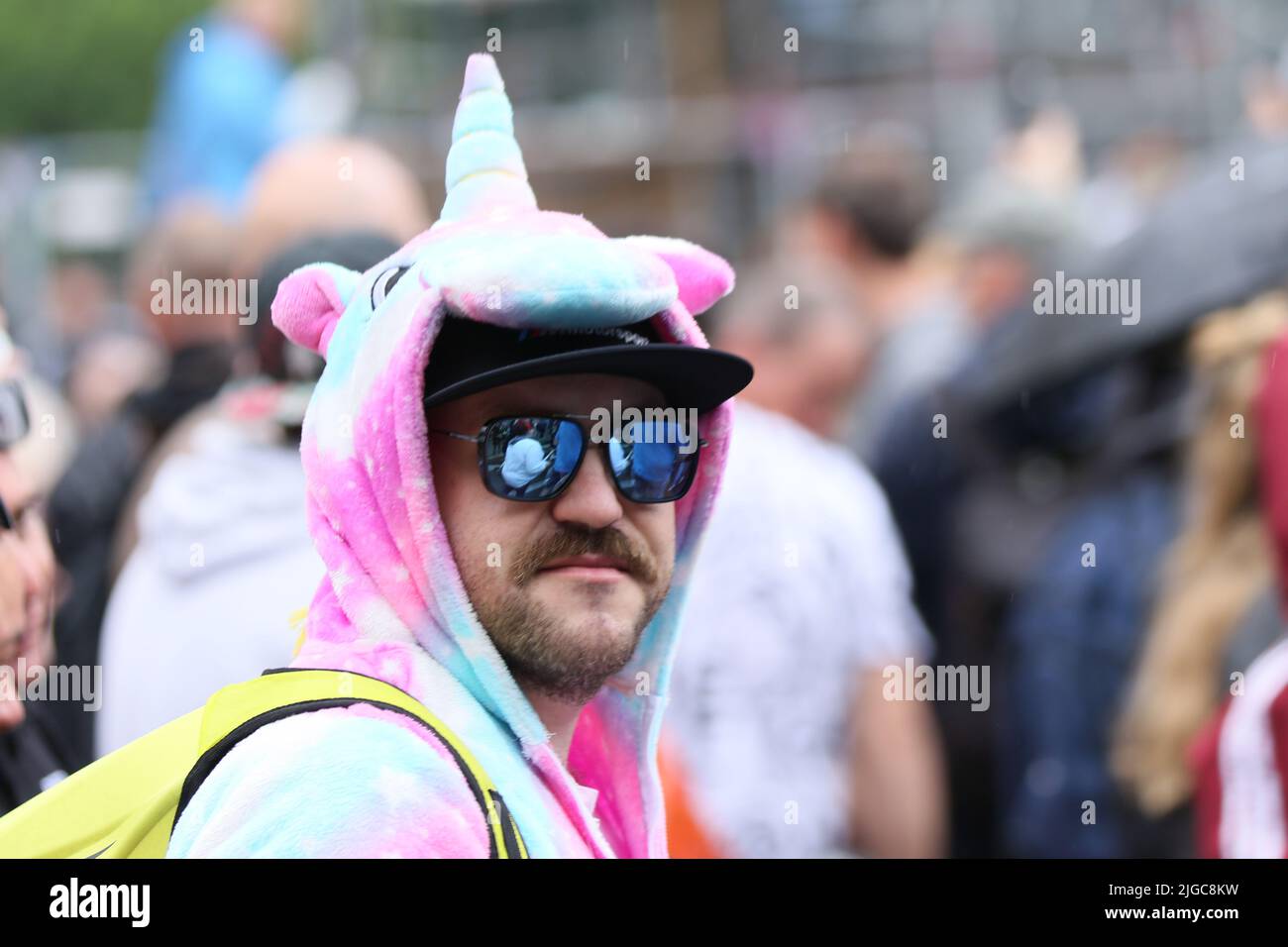 07/09/2022, Berlin, Germany. Techno parade "Rave the Planet" under the ...