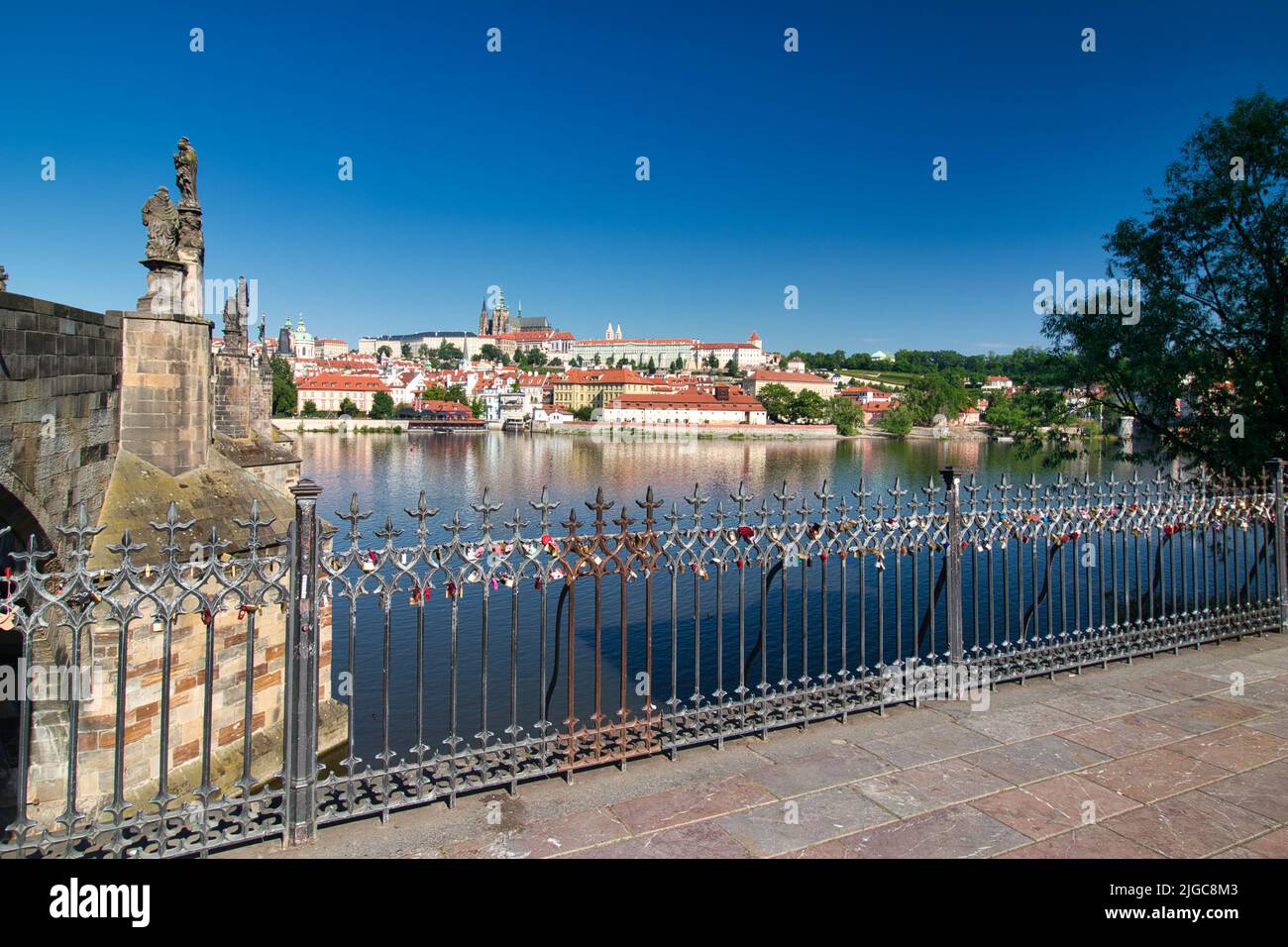Love locks on a fence , Charles bridge. Czech Republic Stock Photo - Alamy