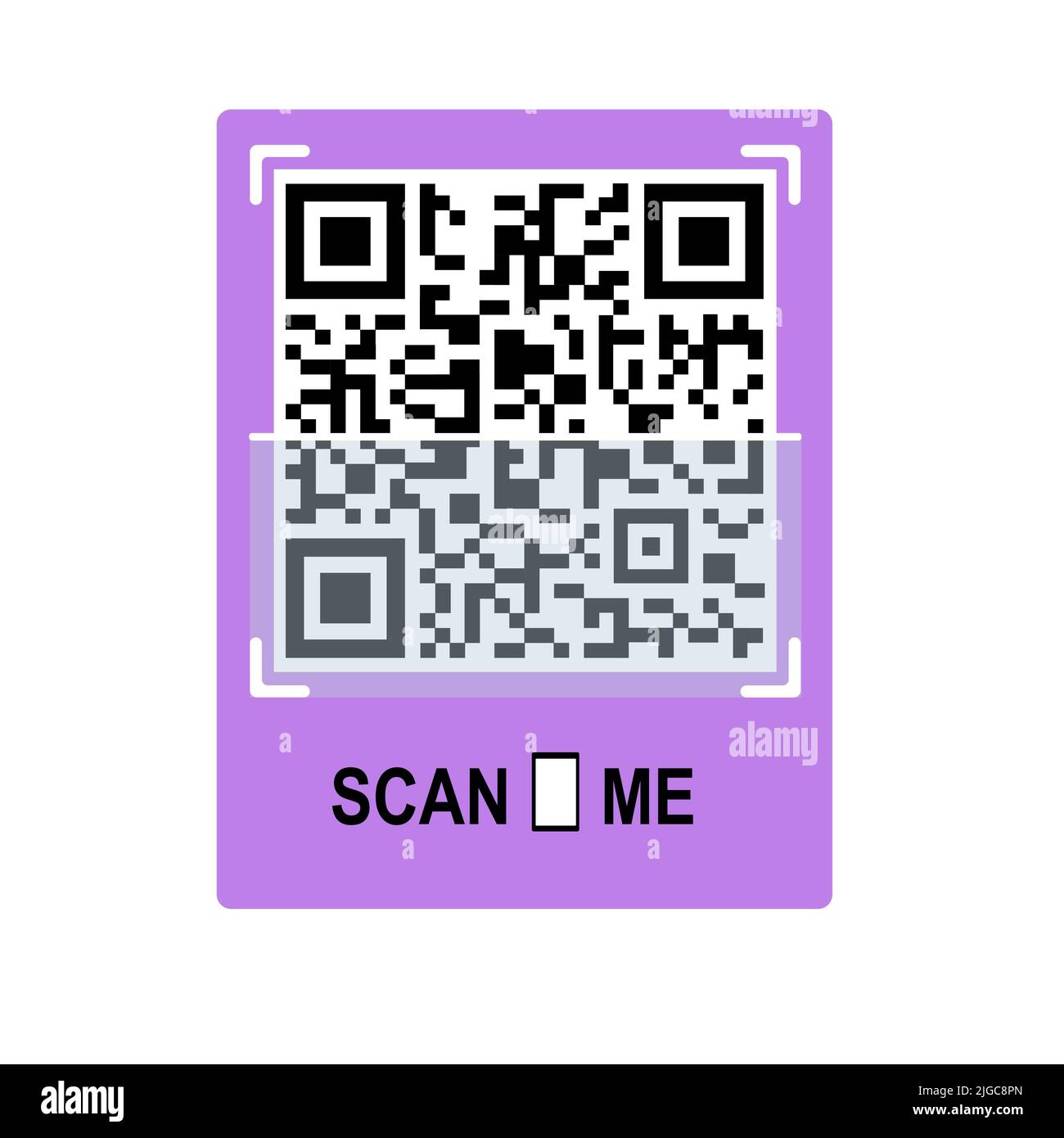 Scan me phone tag. Qrcode for mobile app. Isolated illustration on ...