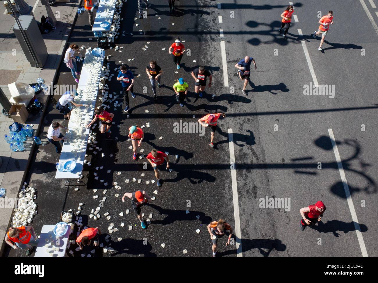 May 19, 2019, Moscow, Russia. Participants of the Moscow Marathon at ...