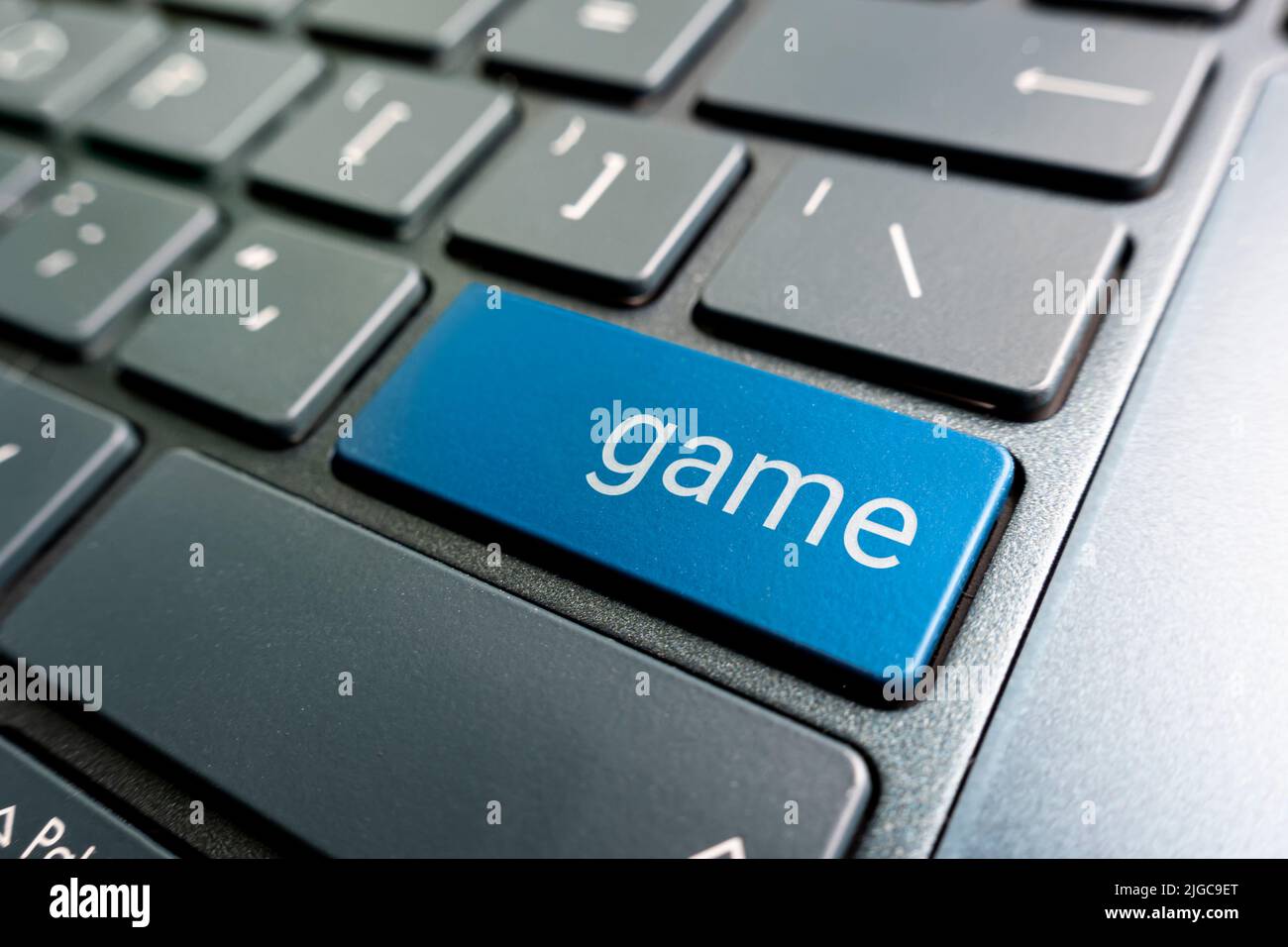 online games concepts. message on enter key of computer keyboard Stock ...