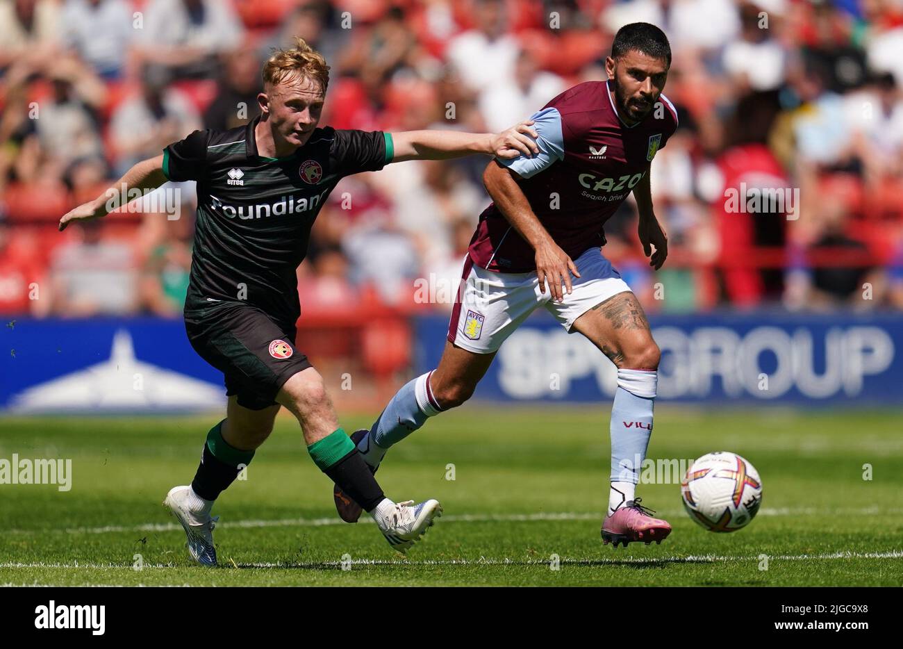 Aston Villa's Morgan Sanson in action during a pre-season friendly ...