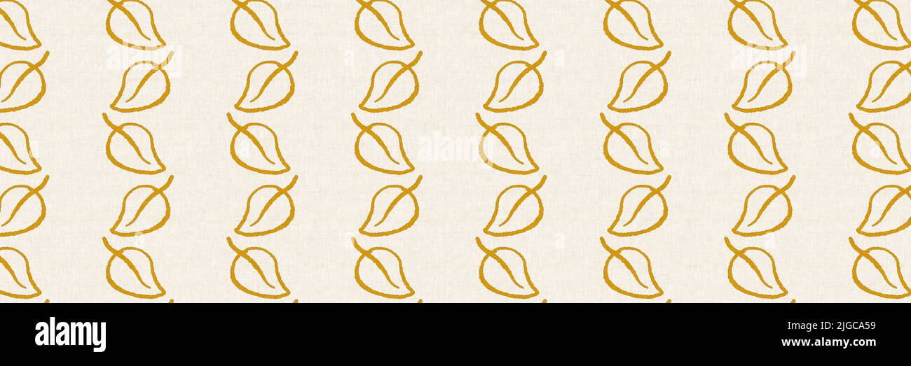 Gender neutral foliage leaf seamless raster border. Simple whimsical 2 ...