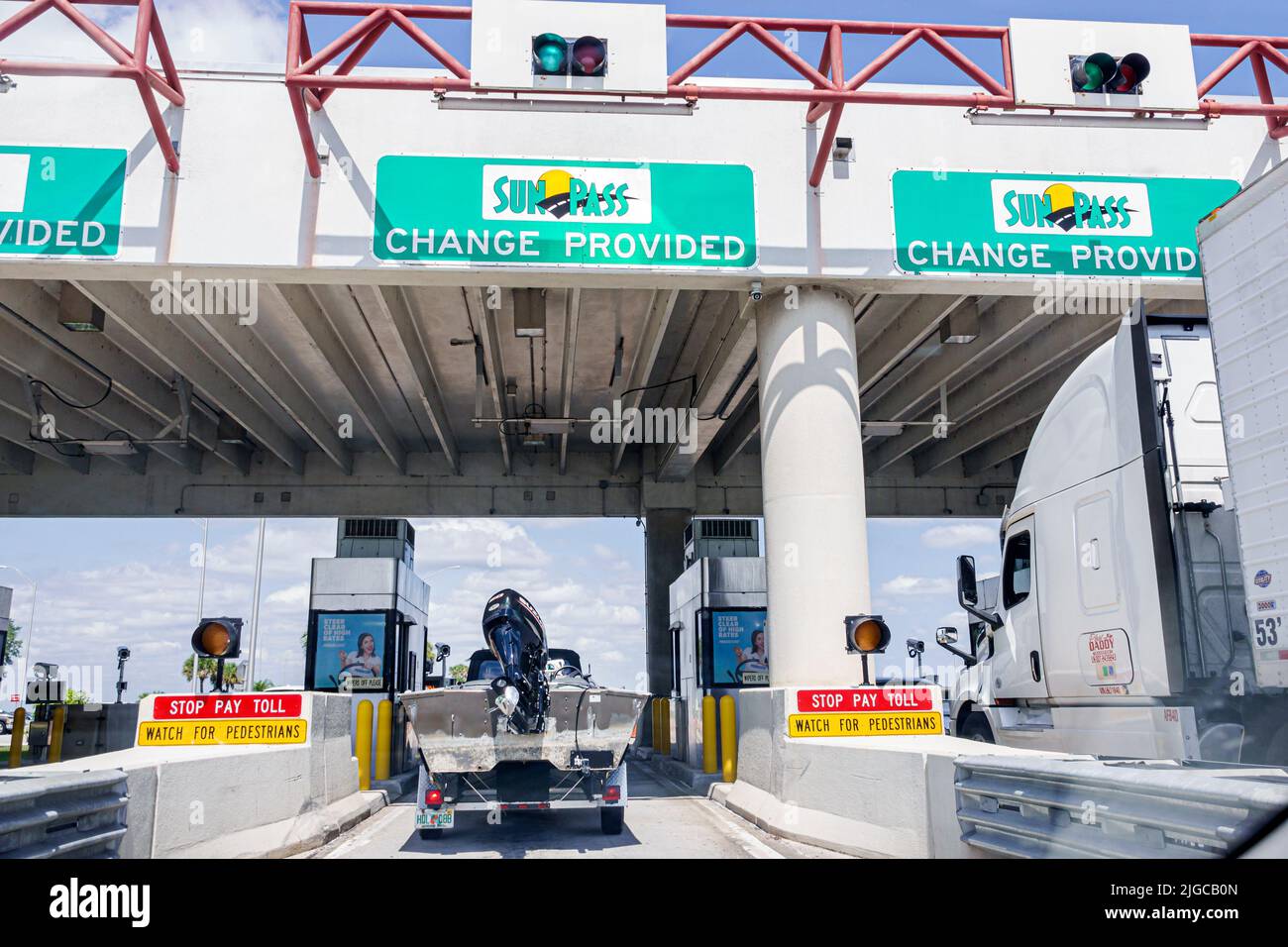 I 75 interstate highway toll road pay booth alligator alley everglades ...