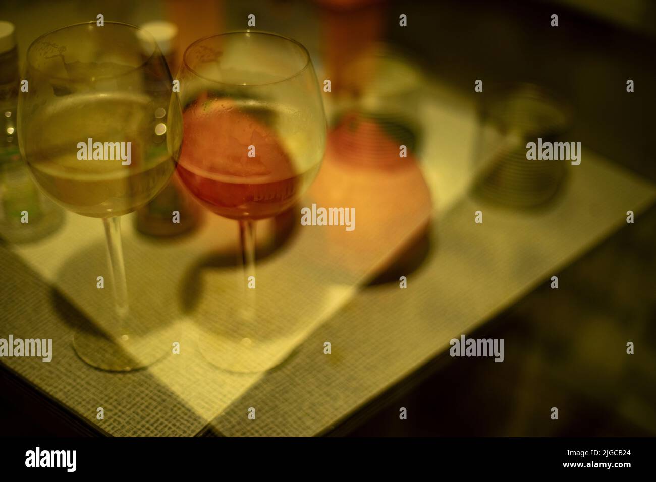 Photo multi exposure. Splitting picture. Feeling of alcohol. Drunken ...