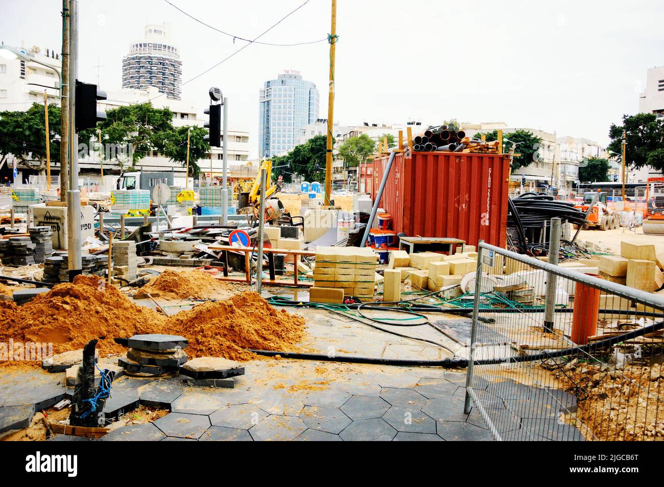 TEL AVIV, ISRAEL - DECEMBER 28, 2017: Redesign of Dizengoff Square ...