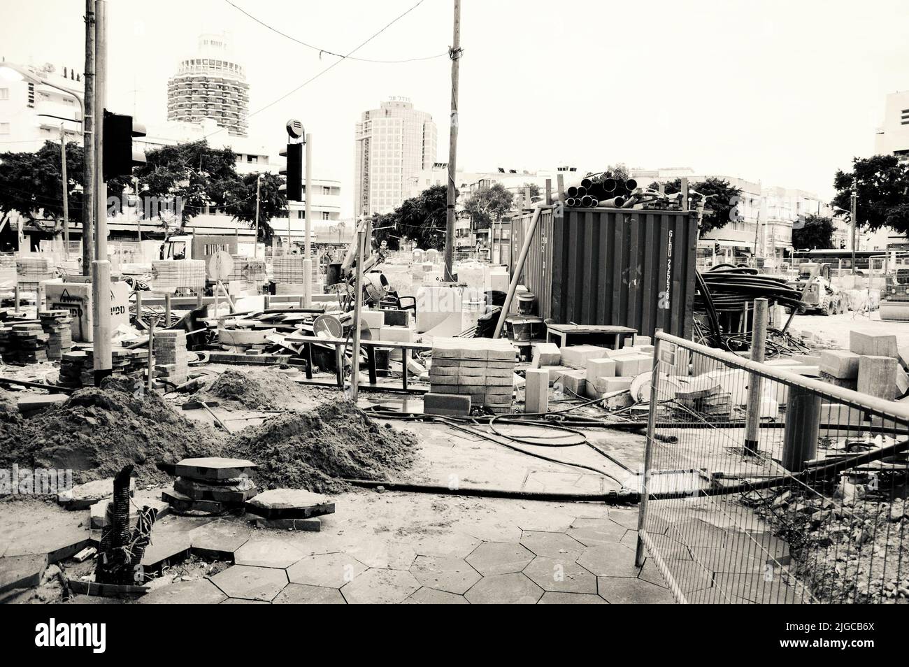 TEL AVIV, ISRAEL - DECEMBER 28, 2017: Redesign of Dizengoff Square ...