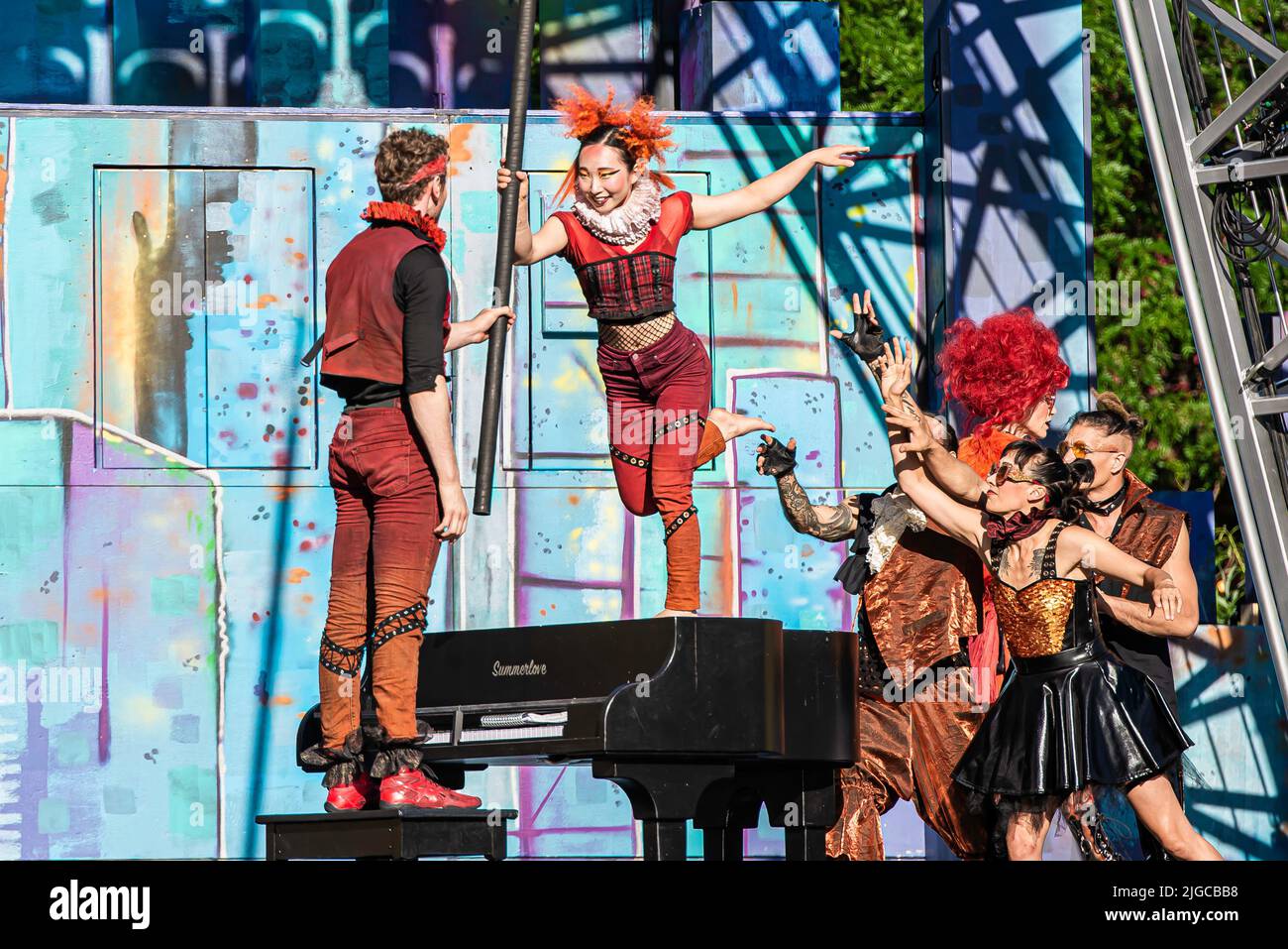 Montreal, Canada - July 9 2022: 3 Geants Cirque show in Completement ...