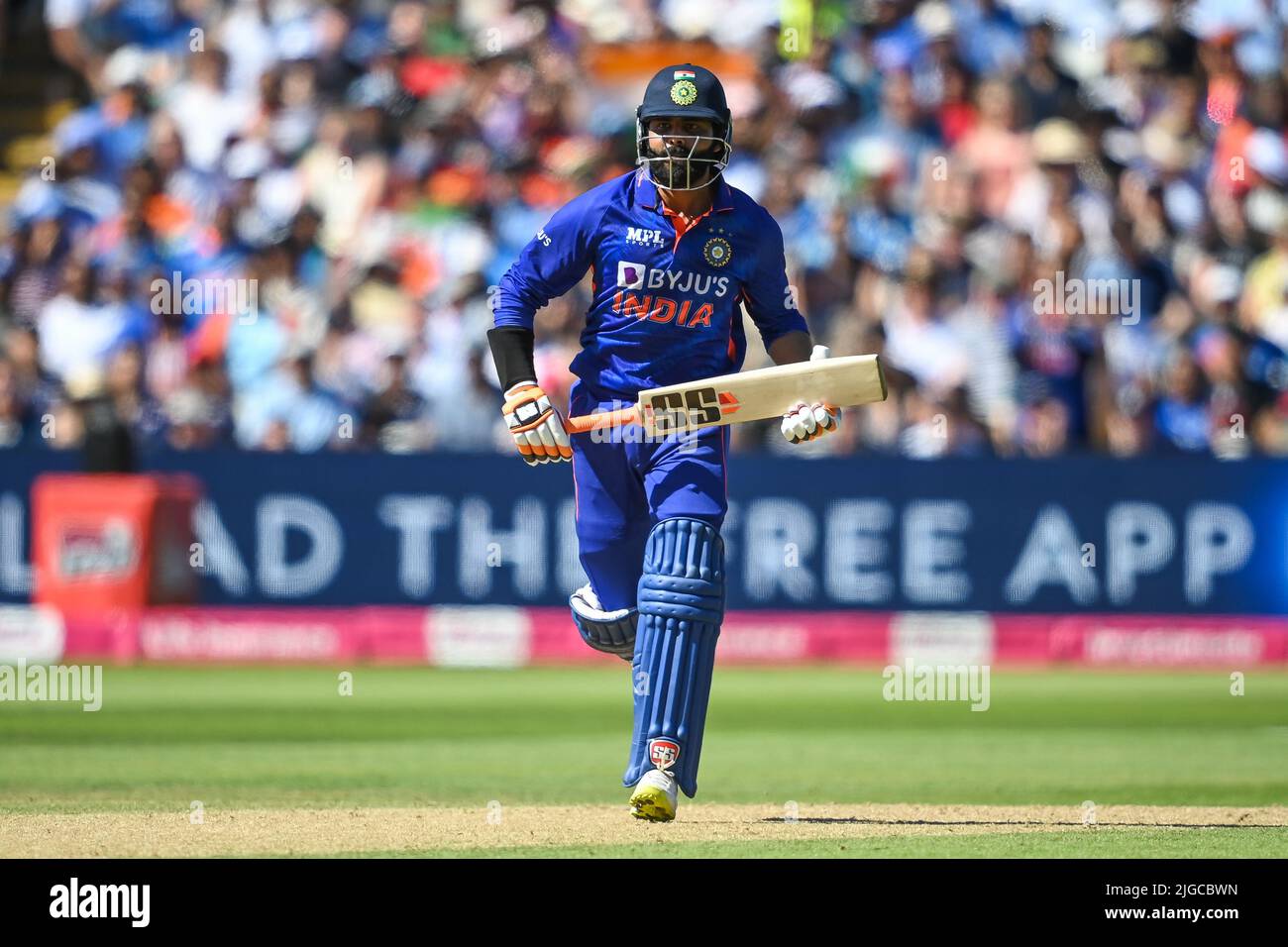 Ravindra Jadeja of India runs between the wickets Stock Photo - Alamy