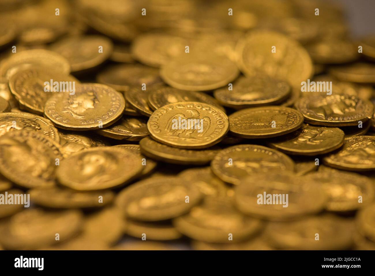 Old gold coins at the British Museum Stock Photo - Alamy