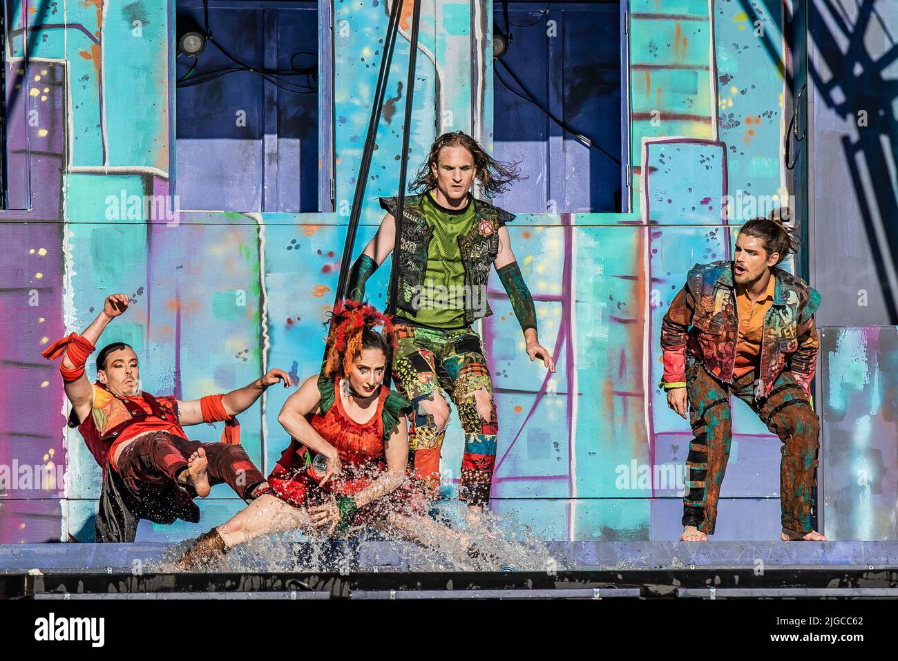 Montreal, Canada - July 9 2022: 3 Geants Cirque show in Completement ...