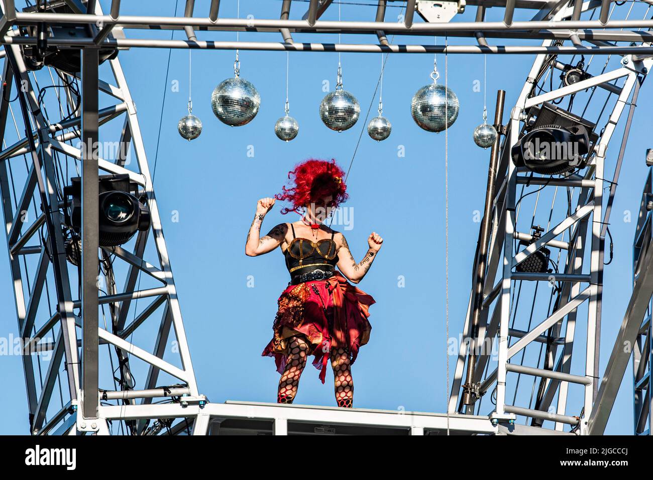 Montreal, Canada - July 9 2022: 3 Geants Cirque show in Completement ...