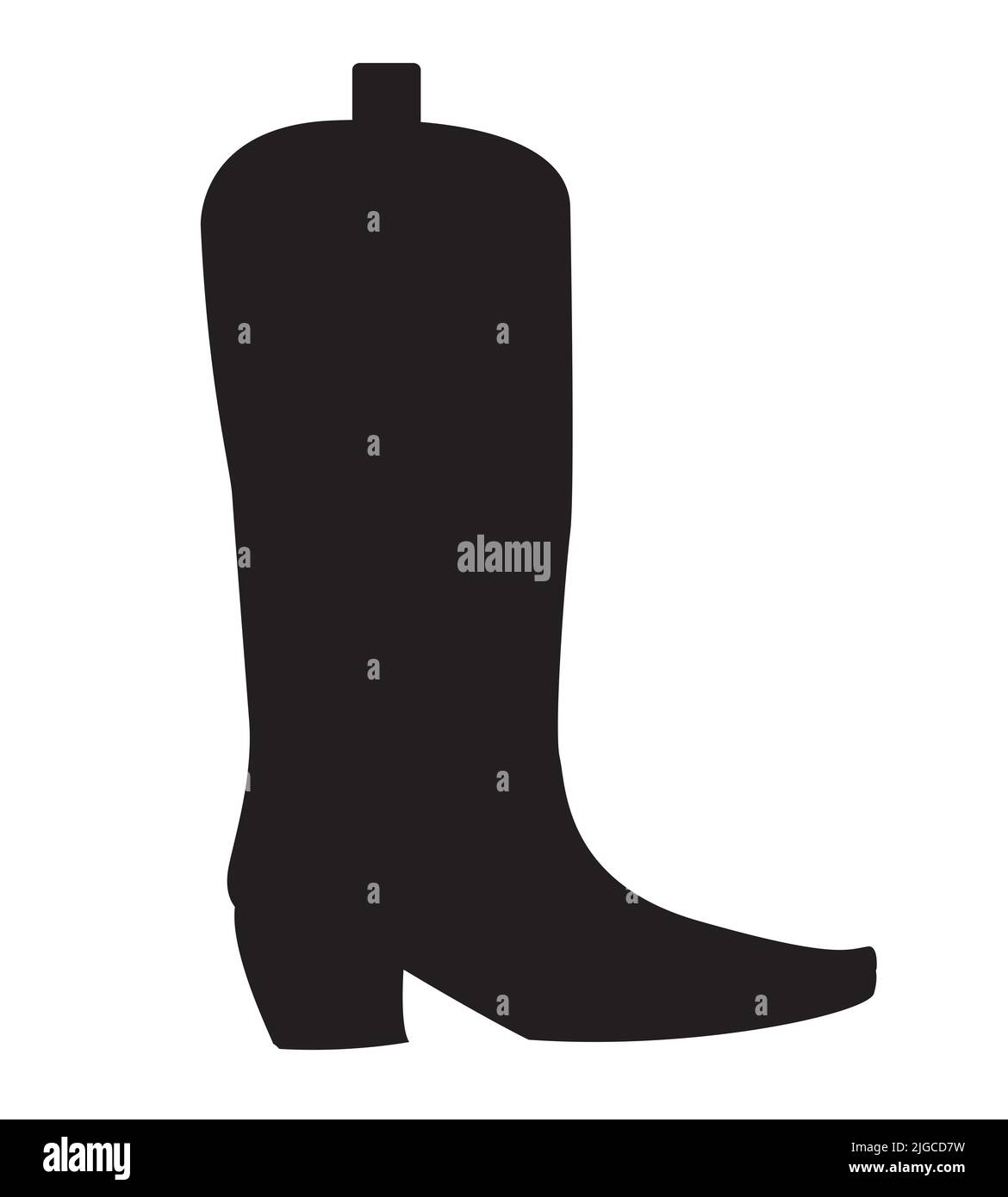 An isolated cowboy boot in black silhouette Stock Photo - Alamy