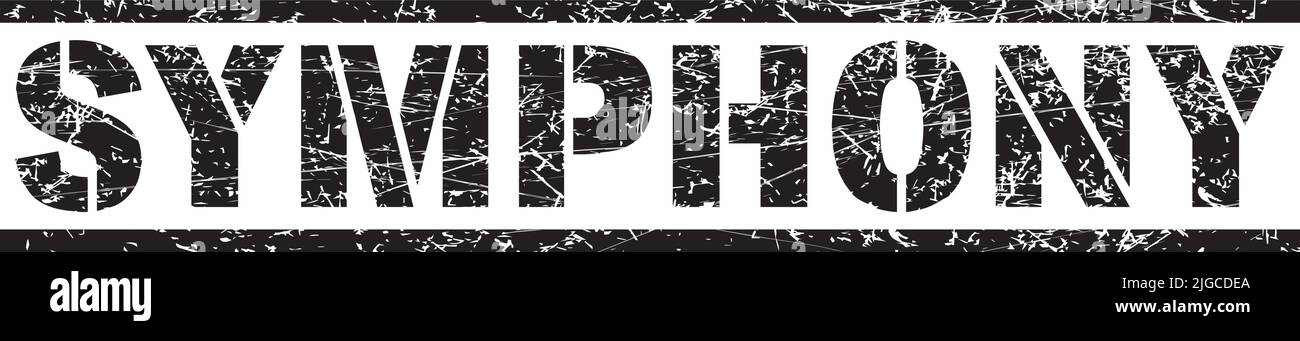 A panoramic text of "symphony" on an isolated background Stock Vector ...