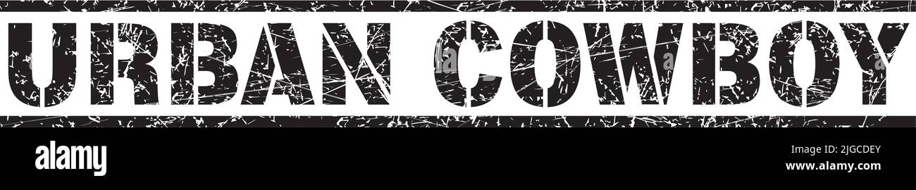 A panoramic text of "urban cowboy" on an isolated background Stock ...