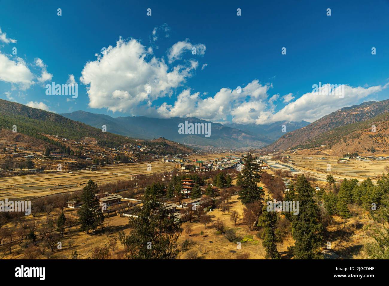 Beautiful Aerial View of Paro valley, Bhutan Stock Photo - Alamy