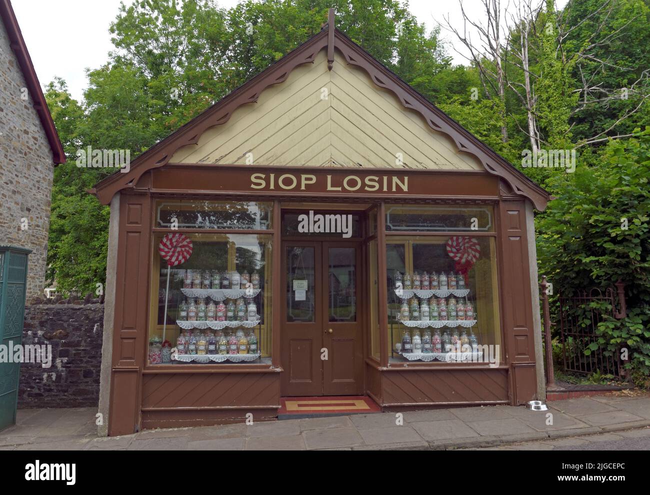 The Sweet Shop frontage, Siop Losin, window display of various old ...
