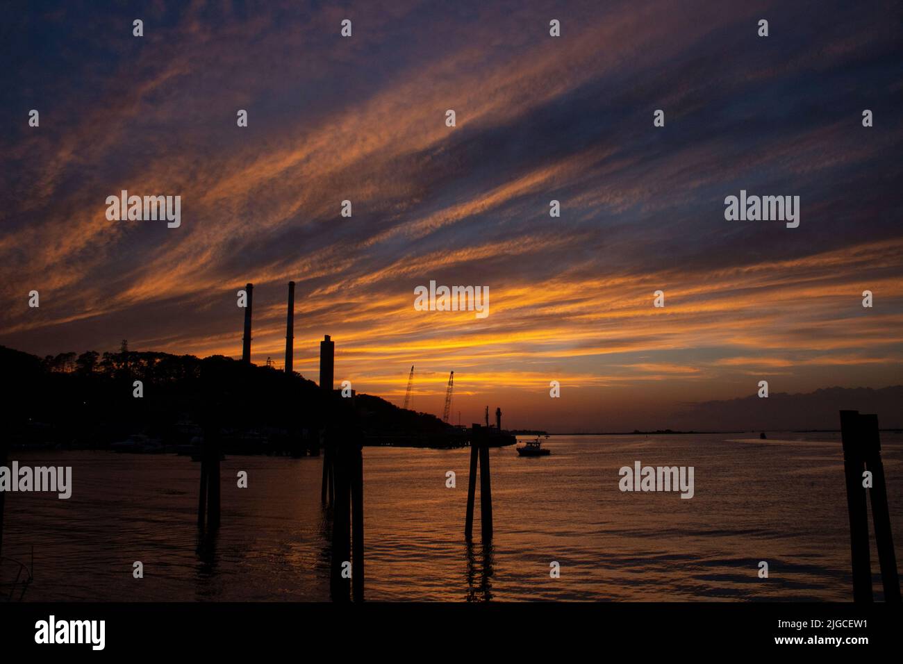 Port Jefferson Harbor Sunset Stock Photo - Alamy