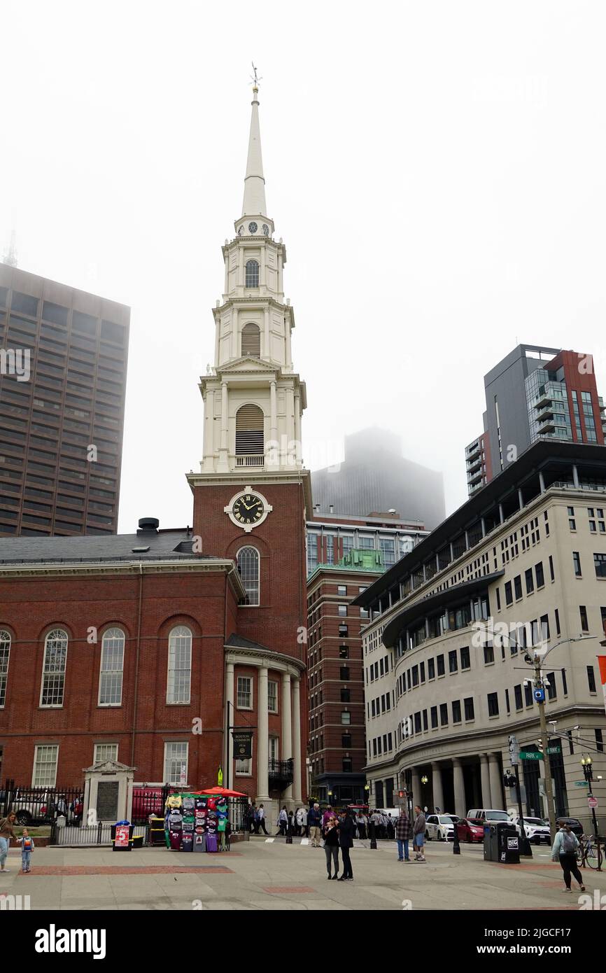 Park Street Church, Boston, Massachusetts, USA, North America Stock ...
