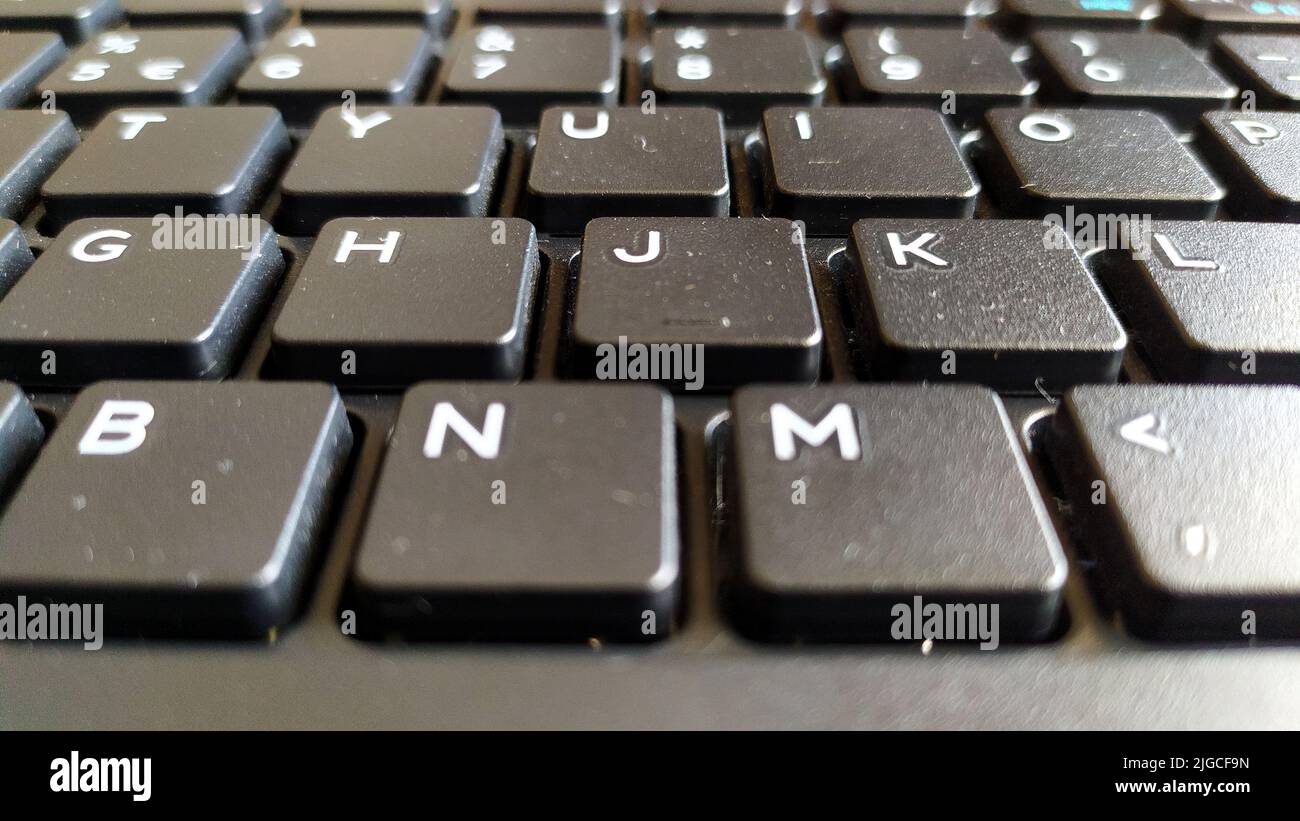 realistic black keyboard with blue accent color enter key and led lock ...