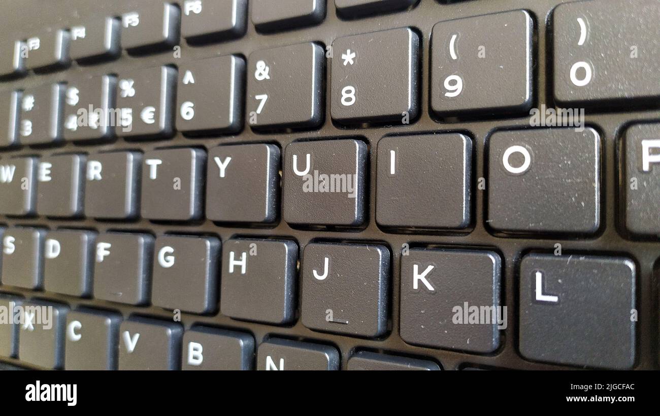 realistic black keyboard with blue accent color enter key and led lock ...