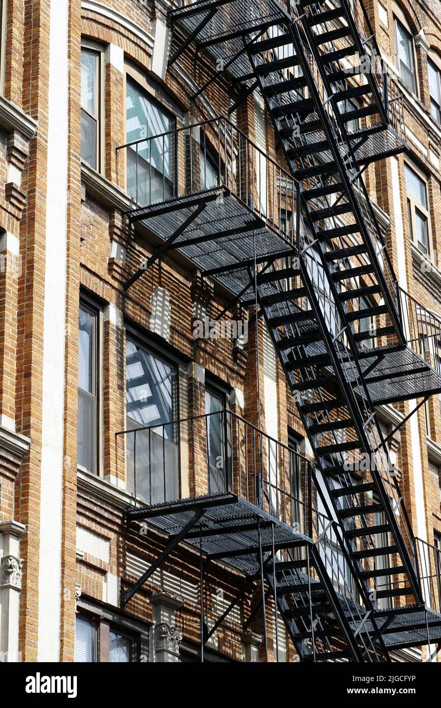 fire escape, Boston, Massachusetts, USA, North America Stock Photo - Alamy