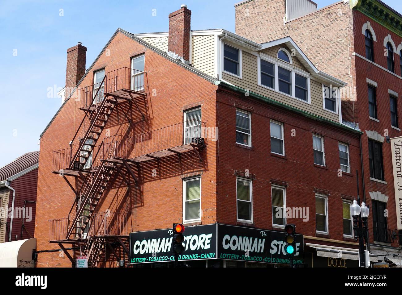 fire escape, Boston, Massachusetts, USA, North America Stock Photo - Alamy
