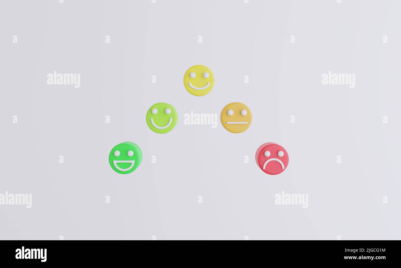 Set of emoji emoticons with sad and happy mood. Customer evaluation and ...
