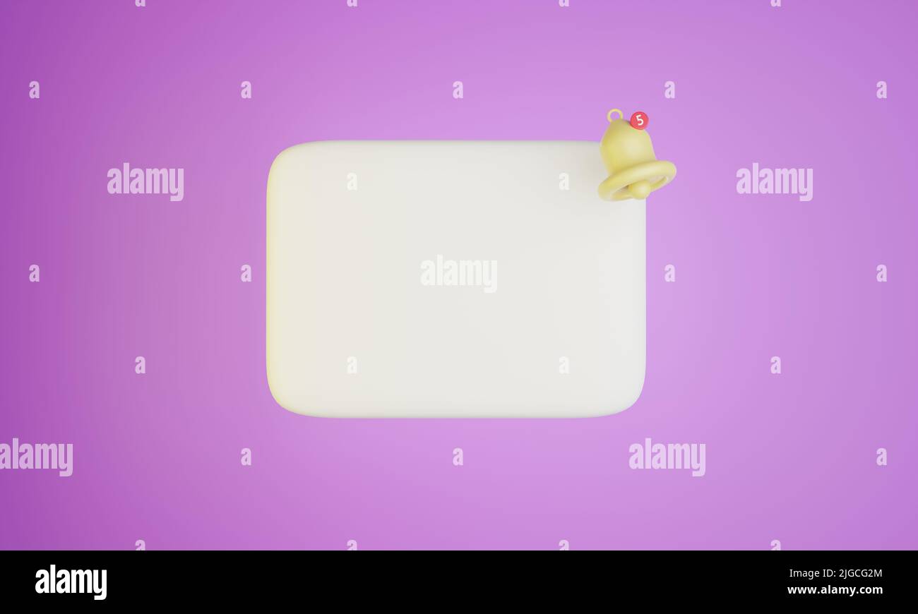 3d illustration. Email, text message and call notification on mobile ...