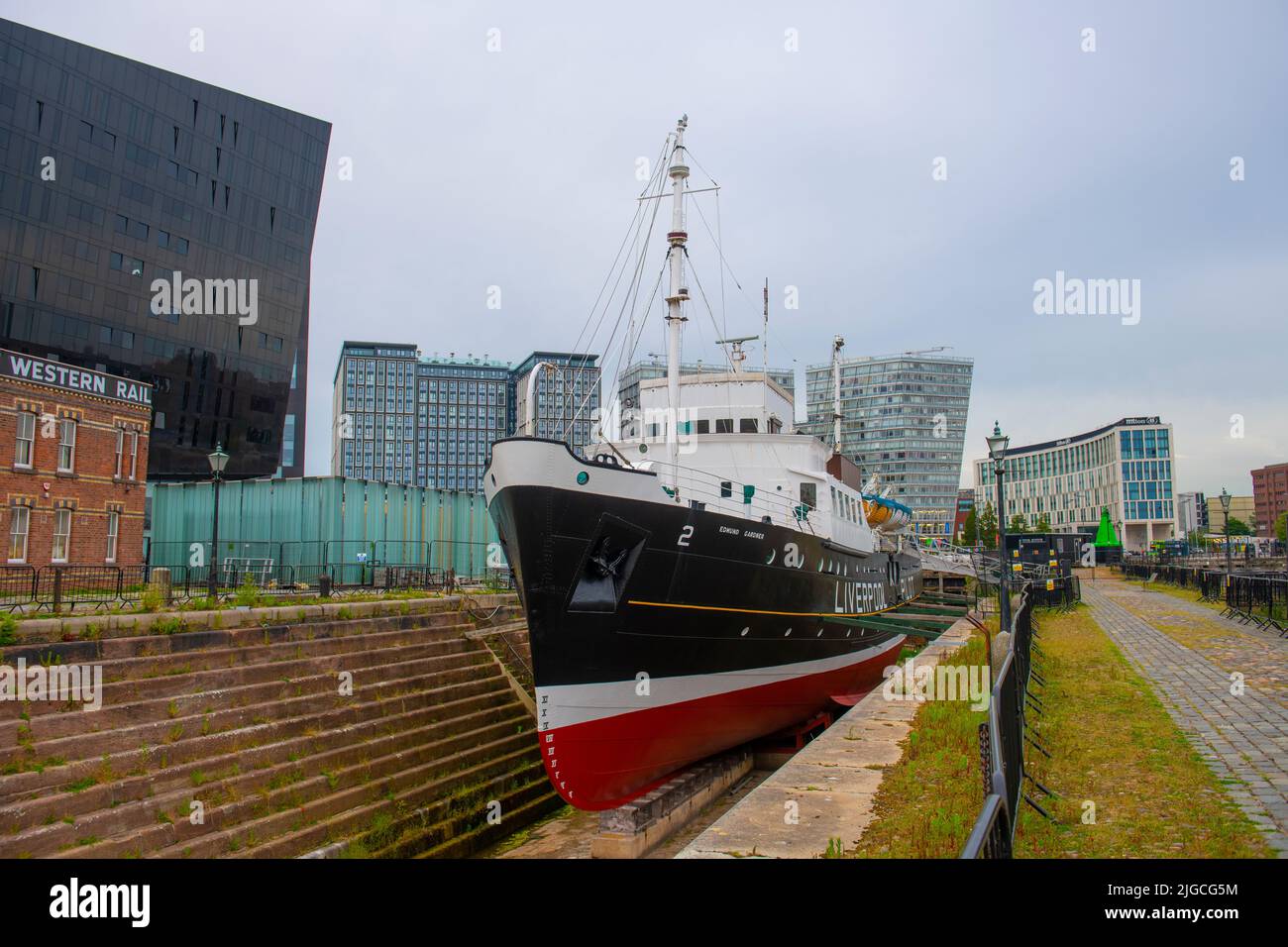 Liverpool pilot cutter MV Edmund Gardner docked at Graving Dock at ...