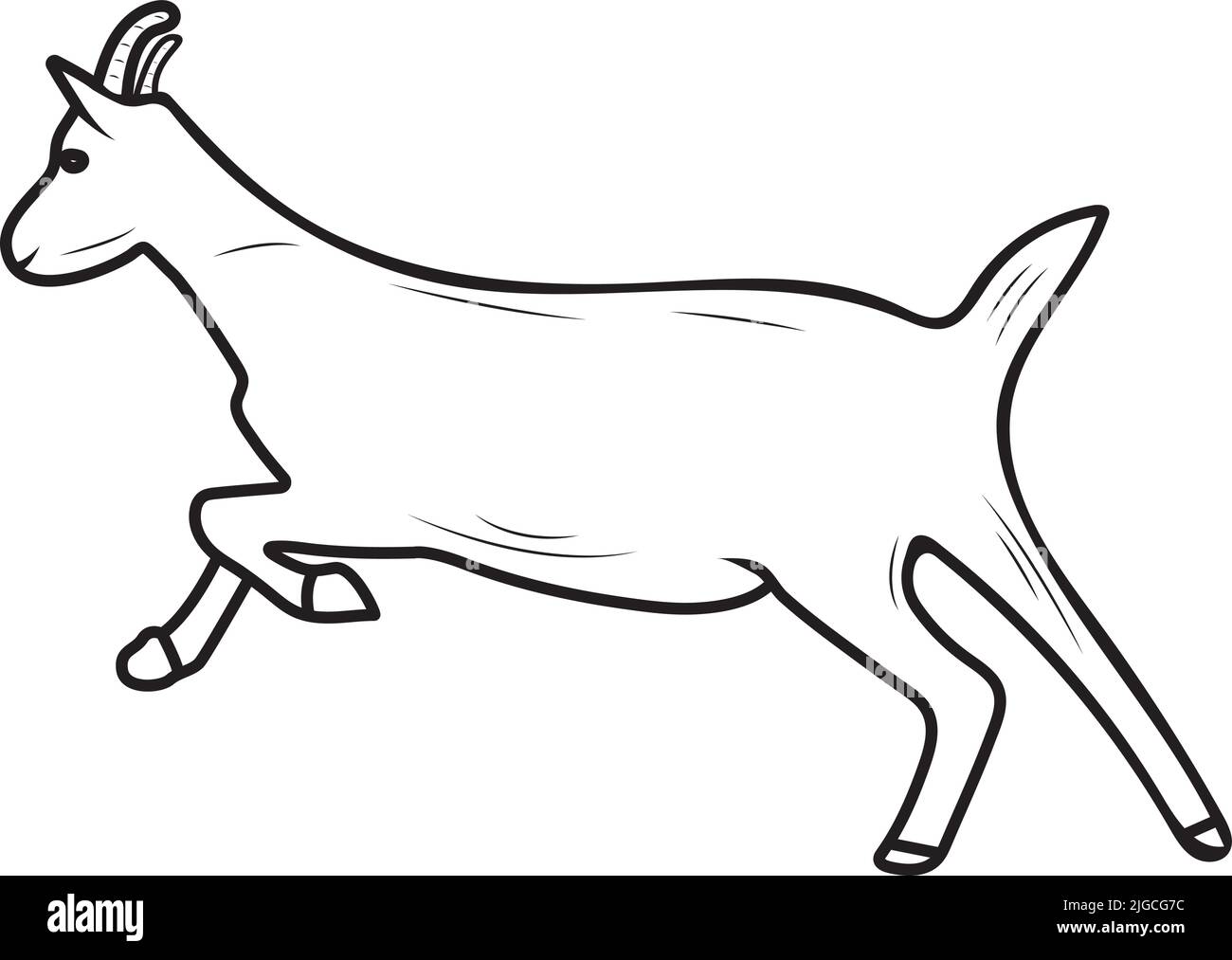 Vector Illustration of running goat in flat minimal design for web and ...