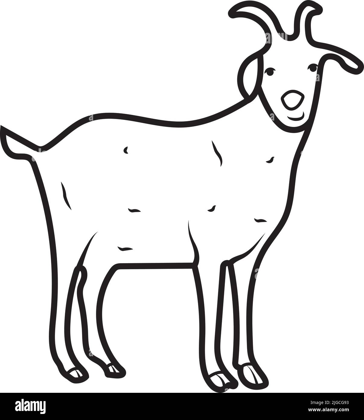 Domestic Goat Vector Illustration. for web and print Stock Vector Image ...