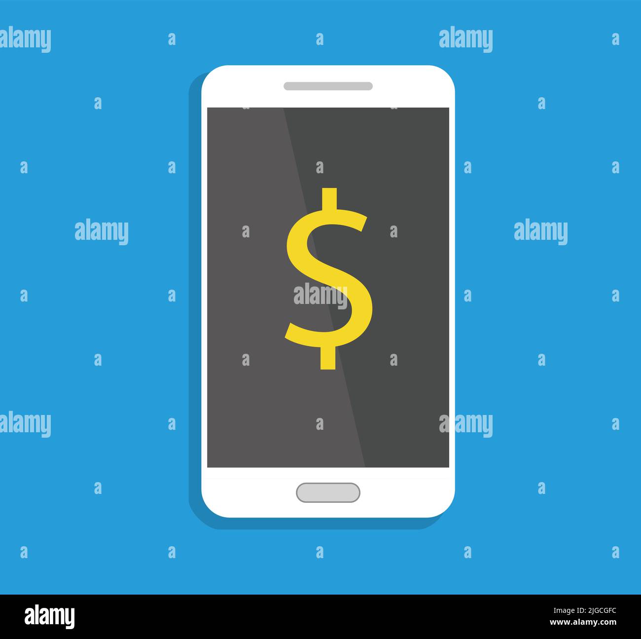 Dollar Sign Smartphone Display App Isolated Illustration Payment ...