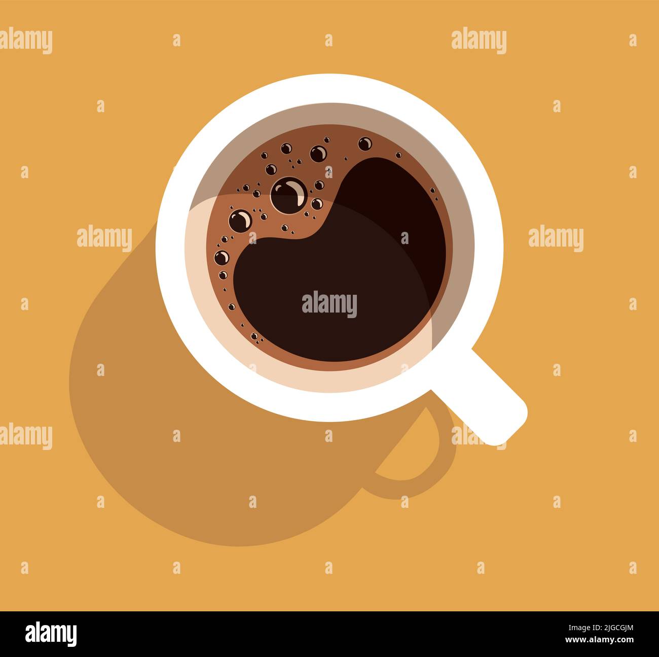 Fresh Coffee Cup Shadow Minimal Illustration Background Hot Espresso ...