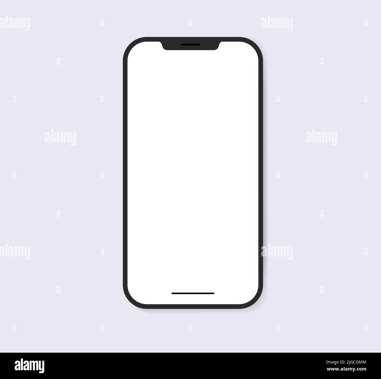 Notch Smartphone Modern Device Isolated Mockup Template Blank Display ...