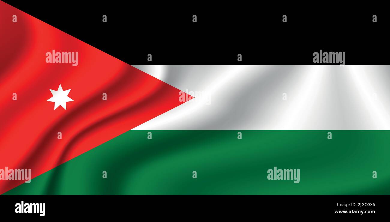 Flag of Jordan. National symbol in official colors. Template icon ...