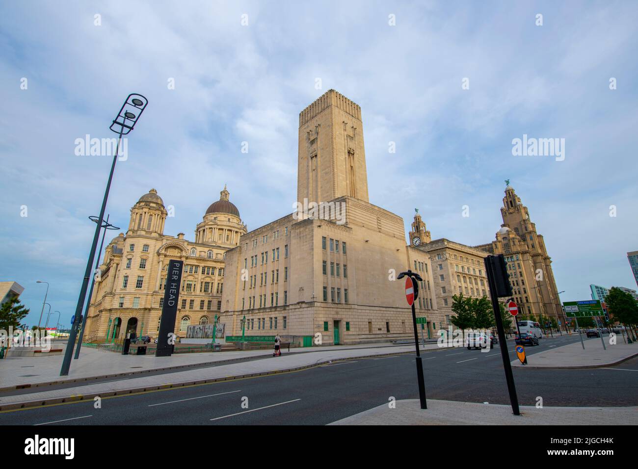 George's Dock Building on Pier Head with Royal Liver Building in ...